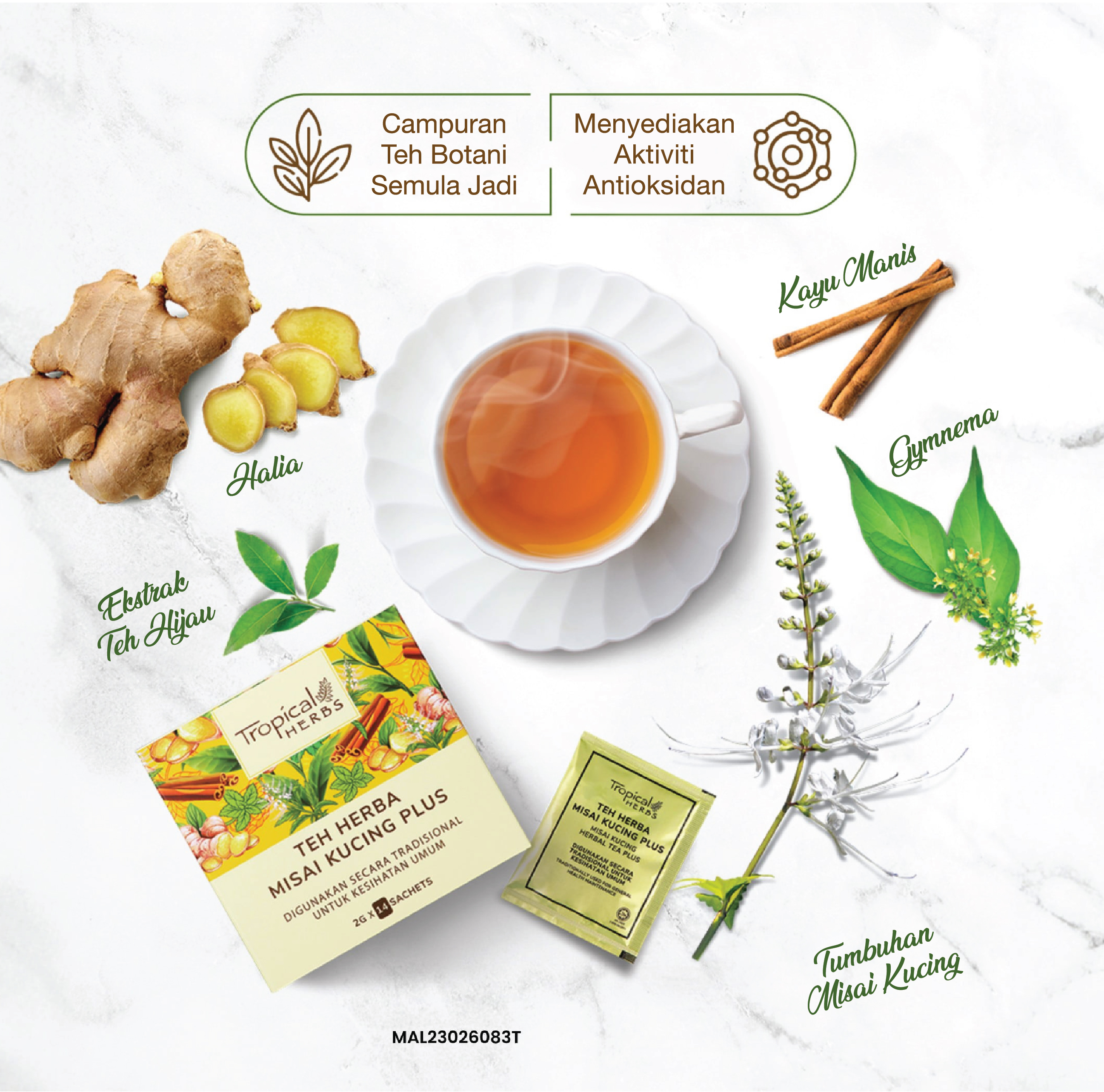 Teh Herba Misai Kucing Plus Tropical Herbs | Herba Tradisional | Amway ...